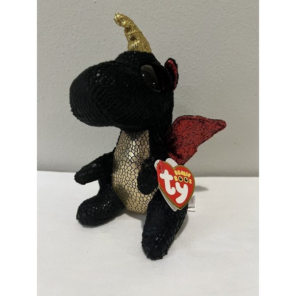 Ty | Toys | Ty Beanie Boos Grindal Black Dragon Gold Unicorn 6 Plush ...